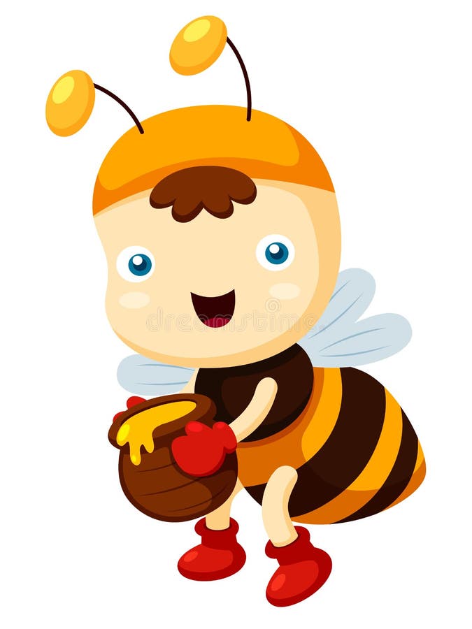 Happy Queen Bee Cartoon Character Stock Vector - Illustration of queen ...