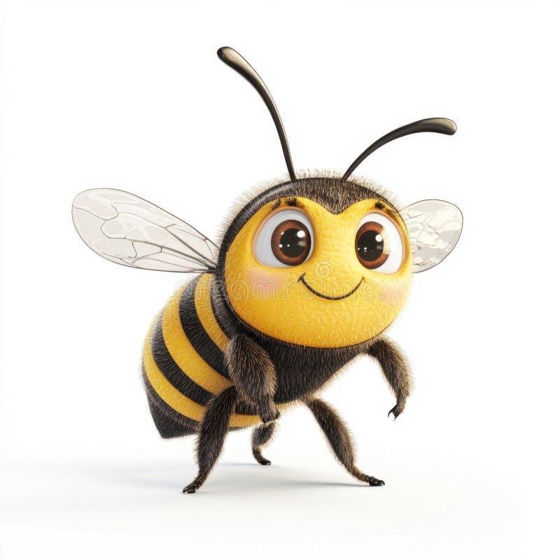 A Cartoon Bee with a Big Smile on Its Face Stock Illustration ...