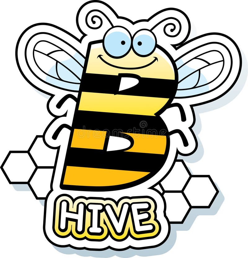 Cartoon Bee Hive Text stock vector. Illustration of graphic - 51089884