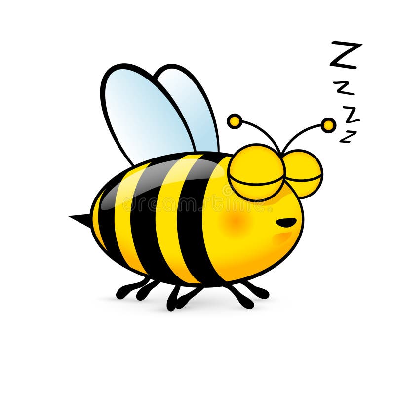 Cartoon Bee stock vector. Illustration of rest, sleeping - 69329315