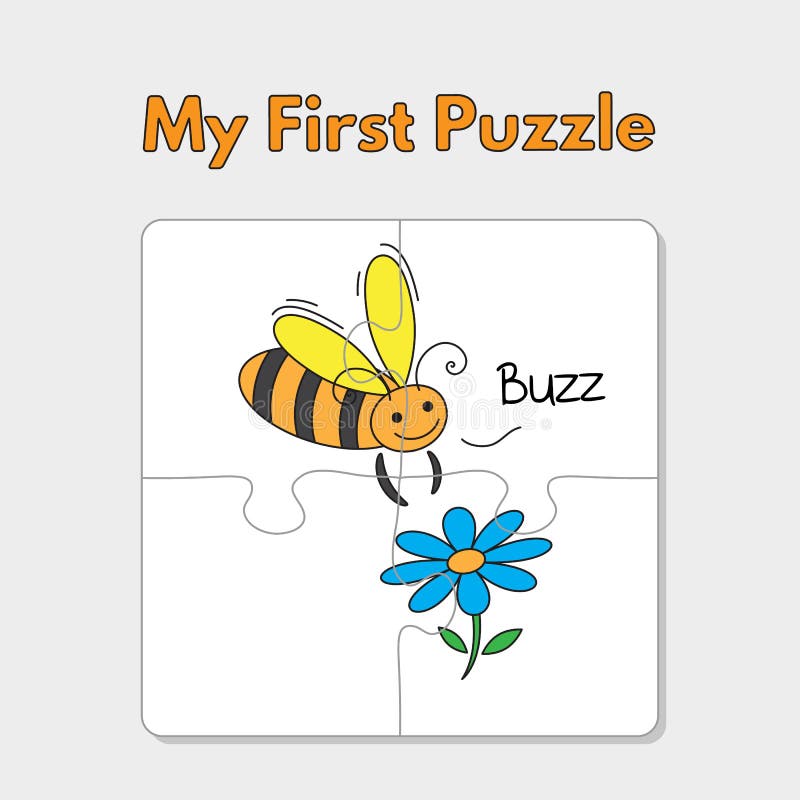 Cartoon Bee Puzzle Template for Children Stock Vector - Illustration of ...