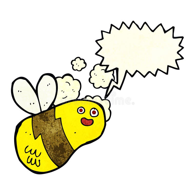Cartoon Bee with Speech Bubble Stock Illustration - Illustration of ...