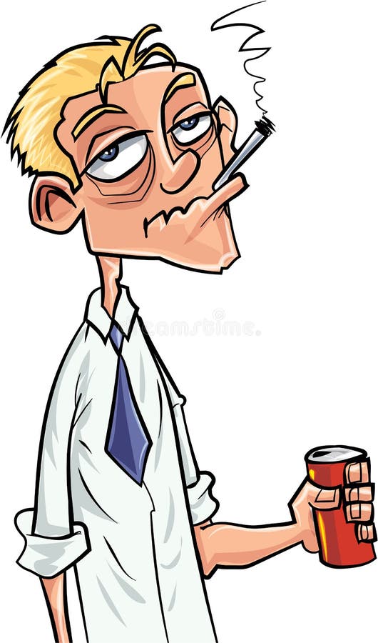 Cartoon Beer Drinker and Smoker Stock Illustration - Illustration of ...