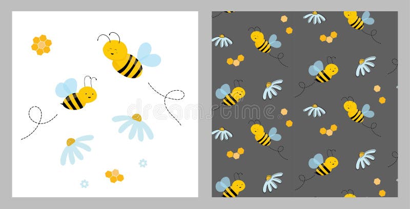 Cartoon bees design stock vector. Illustration of textile - 251609564