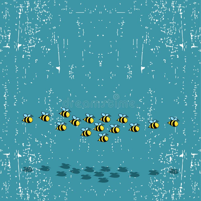 Cartoon Bees Flying with Shadow Stock Vector - Illustration of ...
