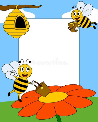 Cartoon Bees Photo Frame [2] Stock Vector - Illustration of character ...