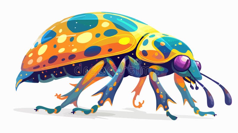 Cartoon Beetle Vector Illustration Isolated on White Background Stock ...