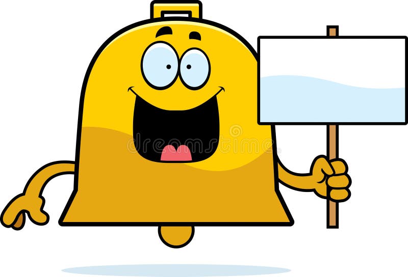 Cartoon Bell Sign stock vector. Illustration of bell - 52395964