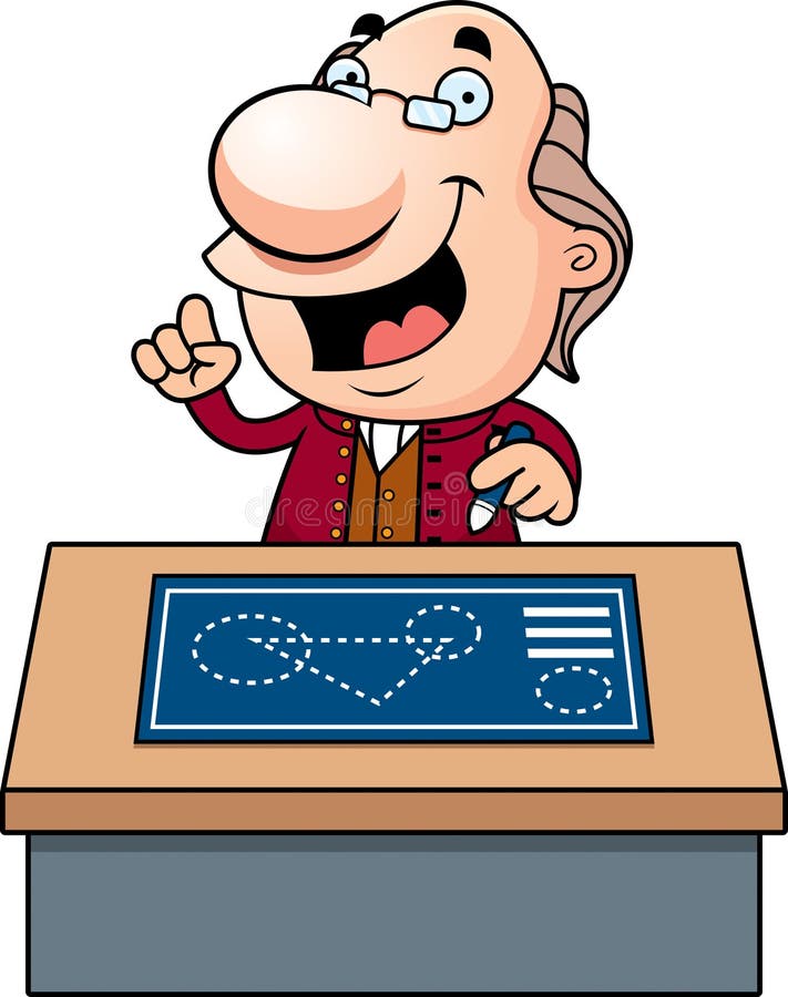 Cartoon Ben Franklin Blueprints Stock Vector - Illustration of bifocals ...