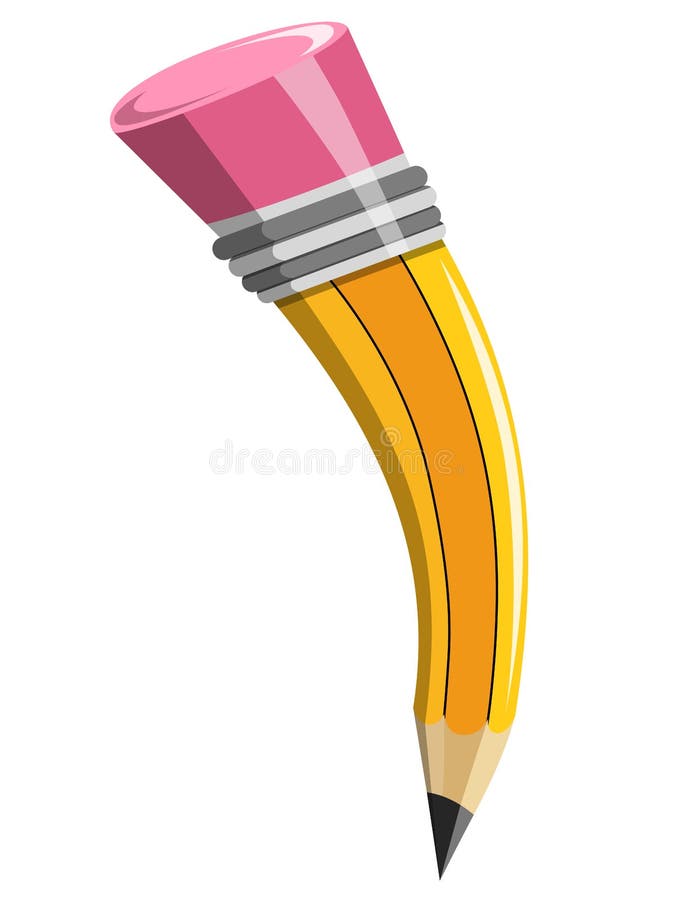 Cartoon Bent Pencil Isolated Stock Vector - Illustration of education ...