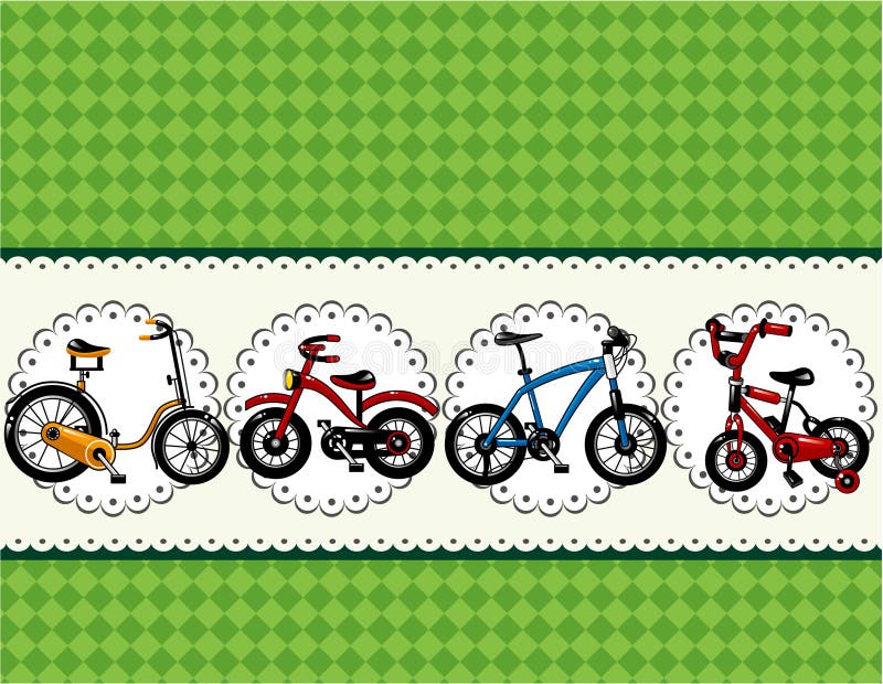 Cartoon Bicycle Card Picture. Image: 18621303