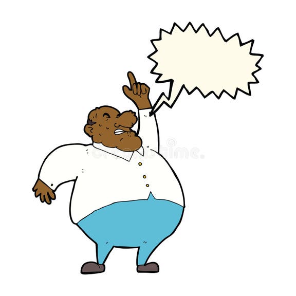 Cartoon Big Fat Boss with Speech Bubble Stock Illustration ...