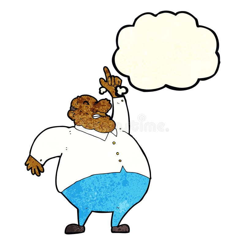 Cartoon Big Fat Boss with Thought Bubble Stock Illustration ...