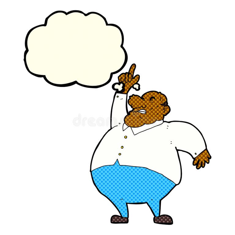 Cartoon Big Fat Boss with Thought Bubble Stock Illustration ...