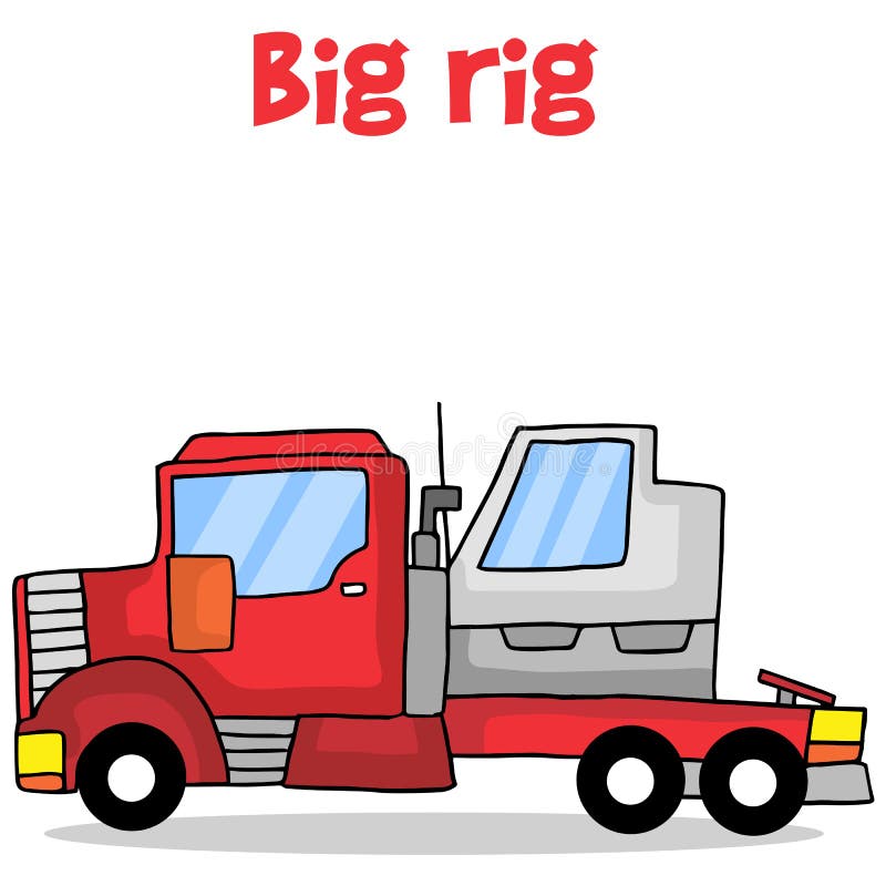 Cartoon Big Rig Transportation Vector Stock Vector - Illustration of ...