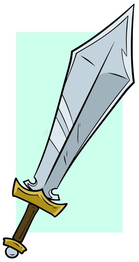 Cartoon Big Steel Sword Vector Icon Stock Vector - Illustration of ...