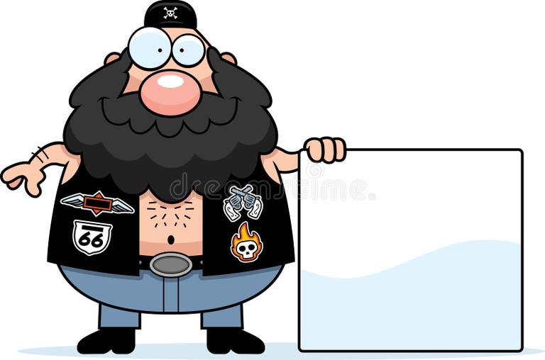 Cartoon Biker Sign stock vector. Illustration of happy - 51444151