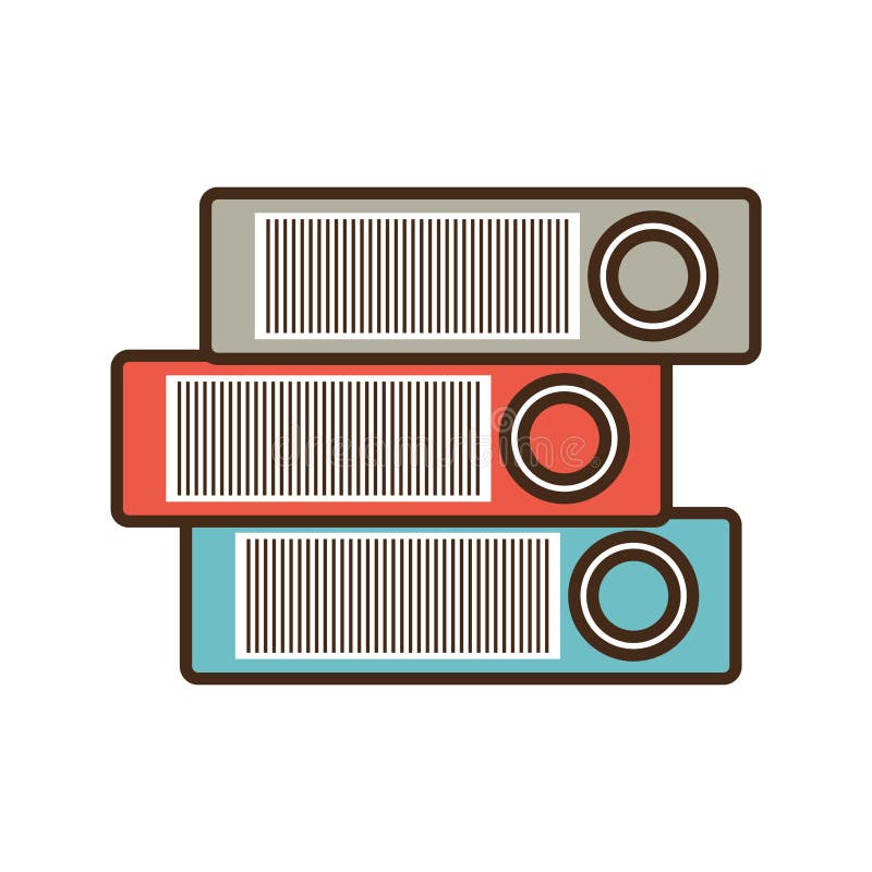 Cartoon Binders File Folder Office Supplies Stock Illustration ...