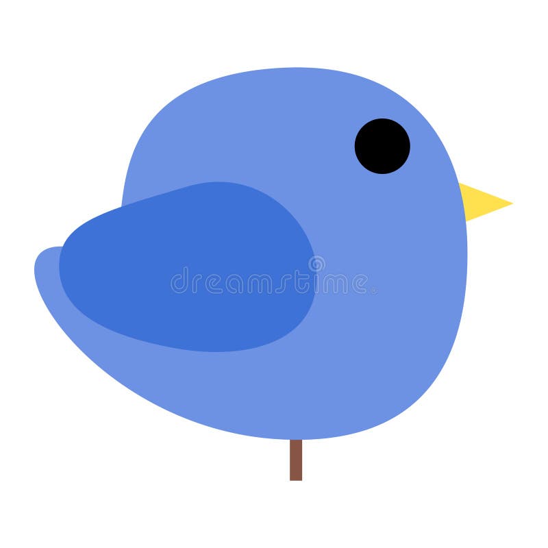 Cartoon Cute Blue Bird in Standing Pose Stock Vector - Illustration of ...