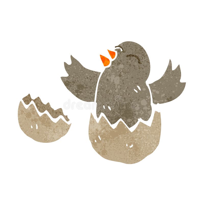 Cartoon Bird Hatching from Egg Stock Vector - Illustration of crazy ...