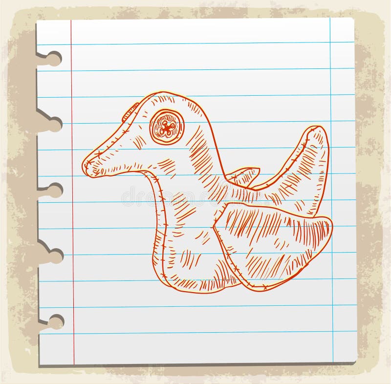 Cartoon Bird on Paper Note, Vector Illustration Stock Vector ...