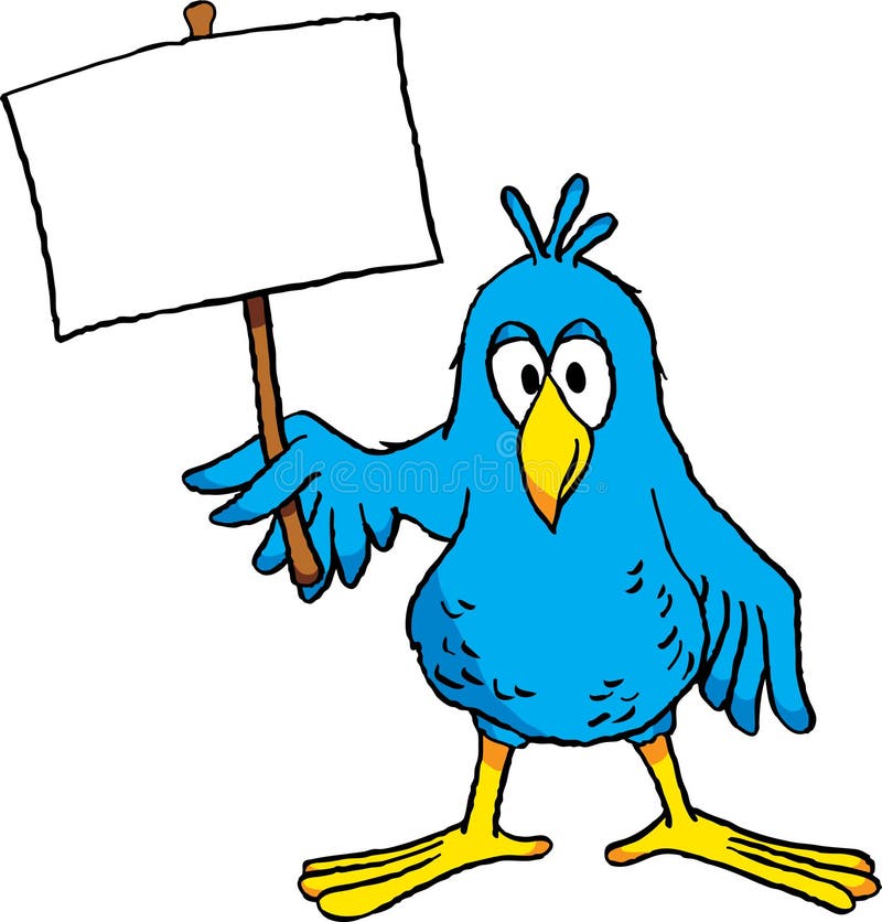 Cartoon Bird with Sign stock vector. Illustration of bird - 19828695