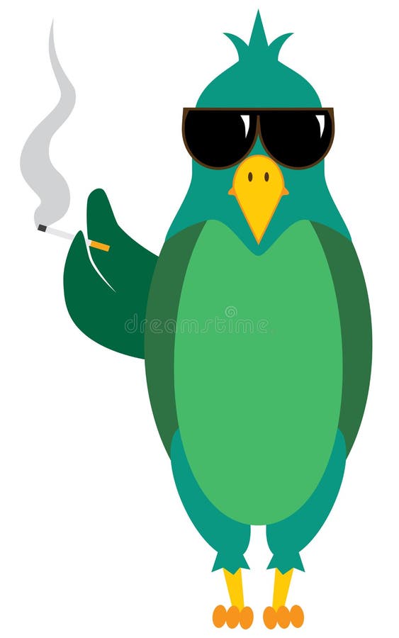 Cartoon Bird Smoking stock vector. Illustration of smoke - 113592155