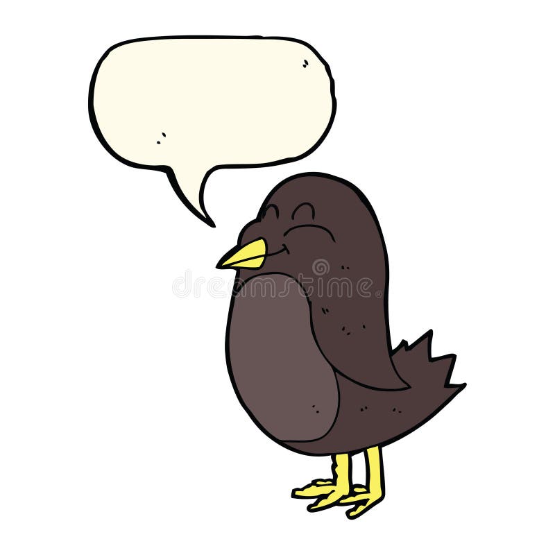 Cartoon Bird with Speech Bubble Stock Illustration - Illustration of ...