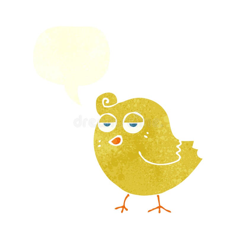 Cartoon Bird with Speech Bubble Stock Illustration - Illustration of ...