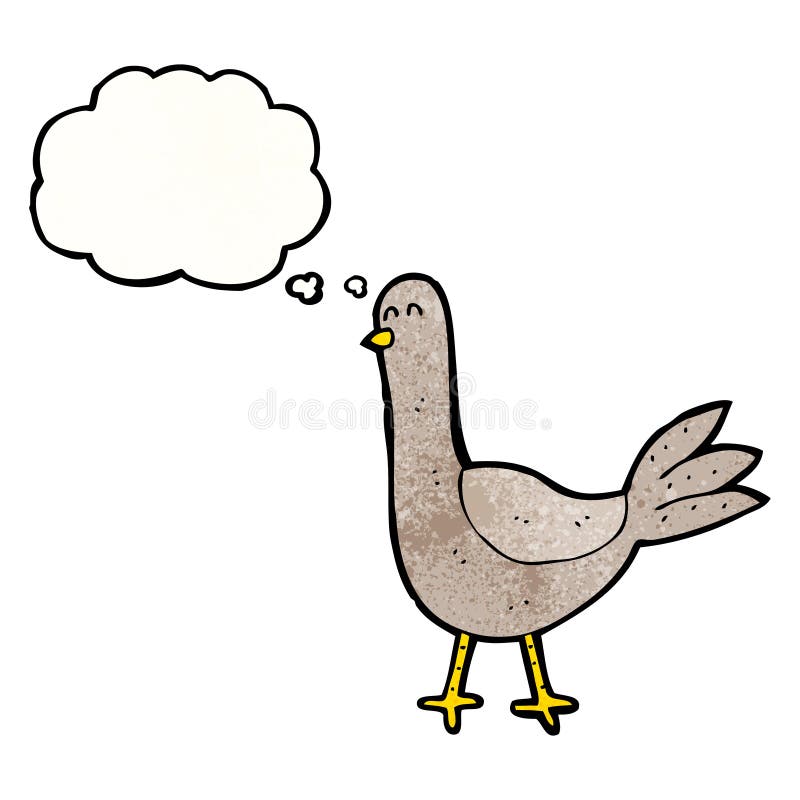 Cartoon Bird with Thought Bubble Stock Vector - Illustration of ...