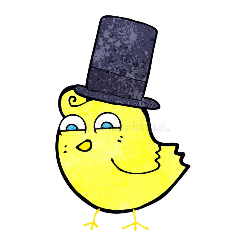 Cartoon Bird Wearing Top Hat Stock Illustration - Illustration of ...