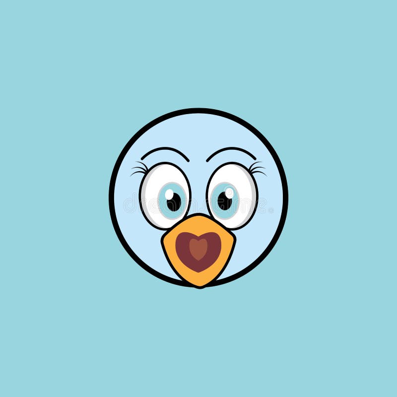 Cartoon Birdies Face Emoticon Design Editorial Photography ...