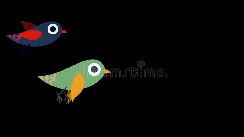 Cartoon Birds Flying Animation Sequence Stock Video - Video of motion ...