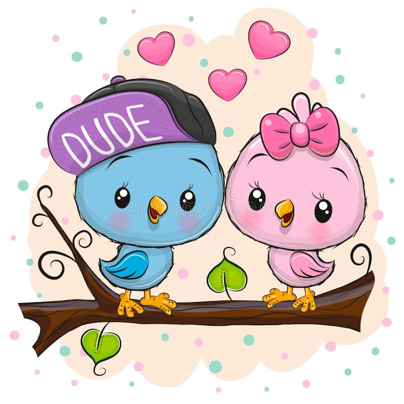 Two birds stock vector. Illustration of flirting, painting - 32179895
