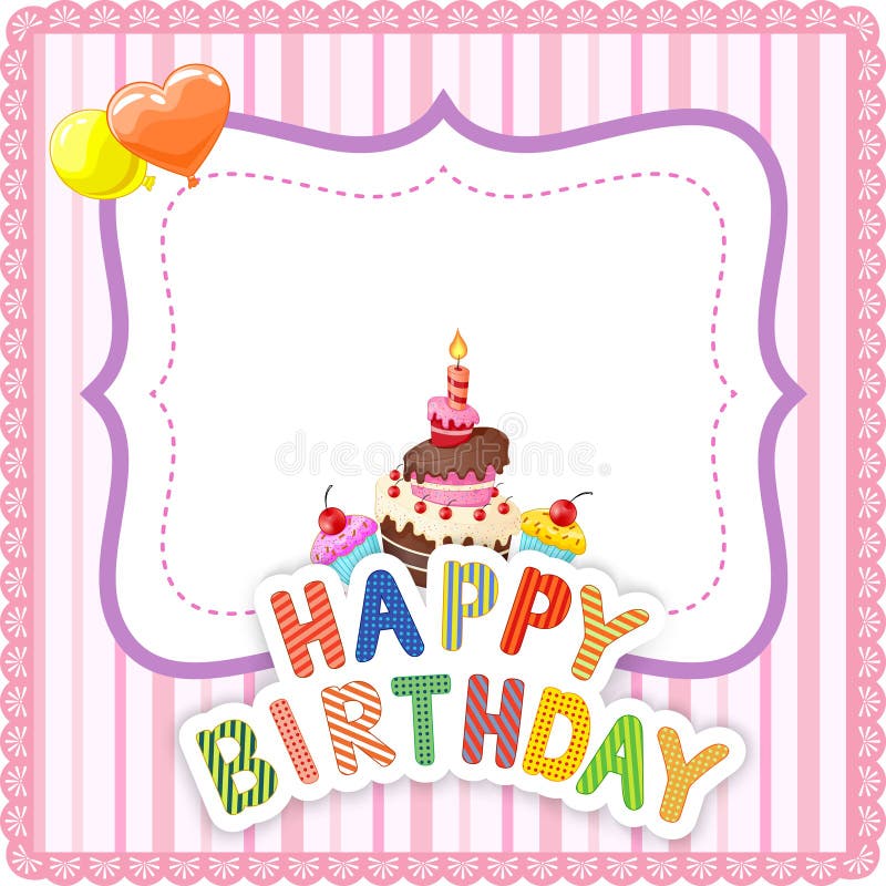 Cartoon Birthday card stock vector. Illustration of event - 51244035