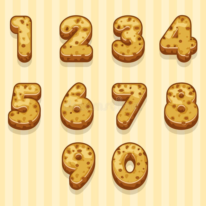 Cartoon Biscuits Figures Set Stock Vector - Illustration of crunchy ...