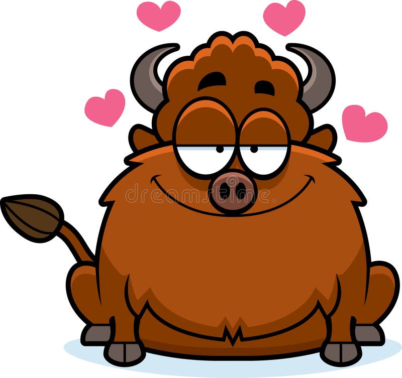 Cartoon Bison in Love stock vector. Illustration of clip - 47476494