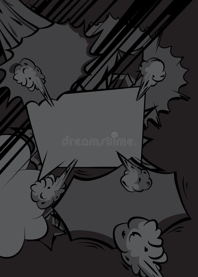 Cartoon Black Background, Comic Book Dark Backdrop. Retro Vector Comics ...