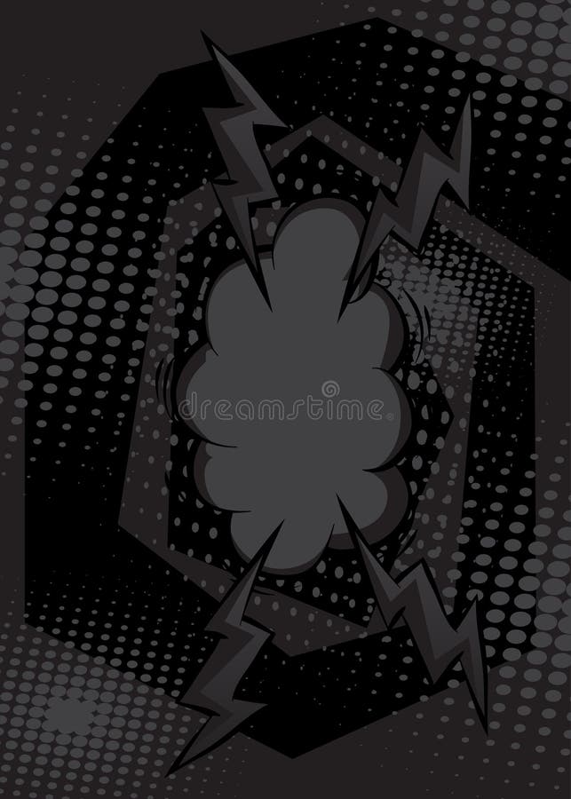 Cartoon Black Background, Comic Book Dark Backdrop. Retro Vector Comics ...