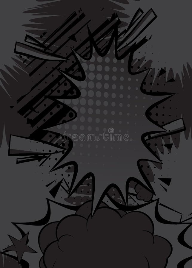 Cartoon Black Background, Comic Book Dark Backdrop. Retro Vector Comics ...