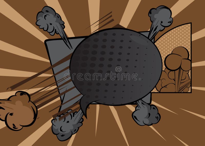 Cartoon Black and Brown Background, Comic Book Backdrop. Retro Vector ...