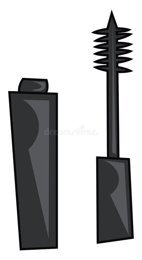 A Cartoon Black-colored Mascara/Eyeliner Vector or Color Illustration ...