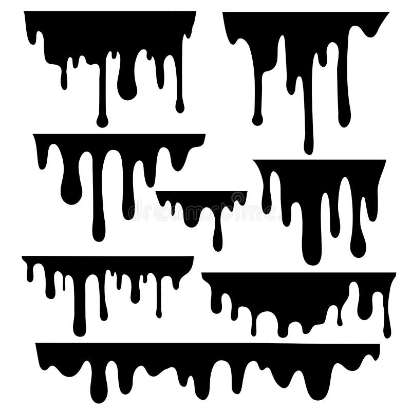 Black Ink Drips. Seamless Dripping Paint Texture Stock Vector ...
