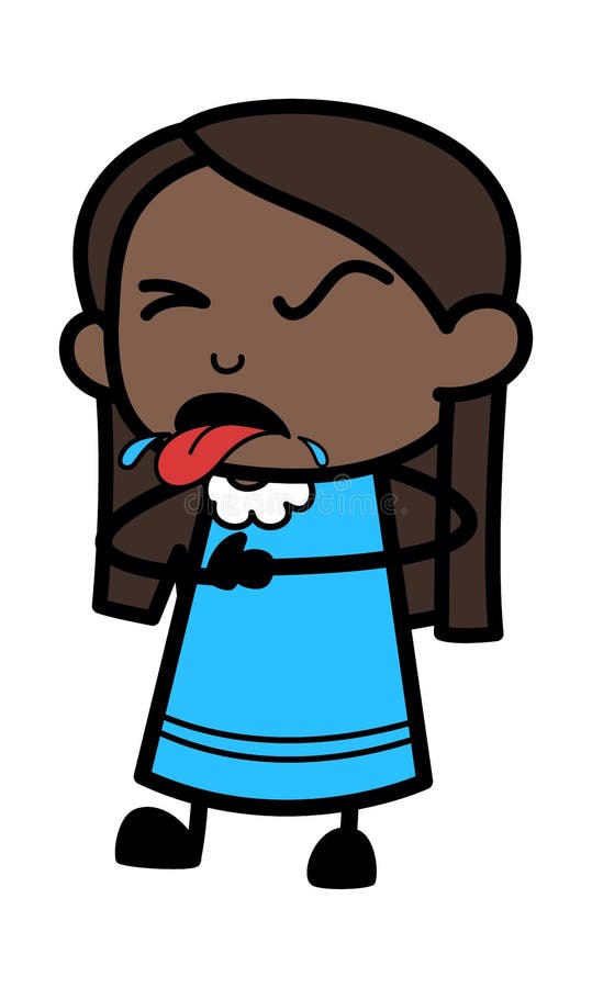 Cartoon Black Girl Choking stock illustration. Illustration of doodle ...