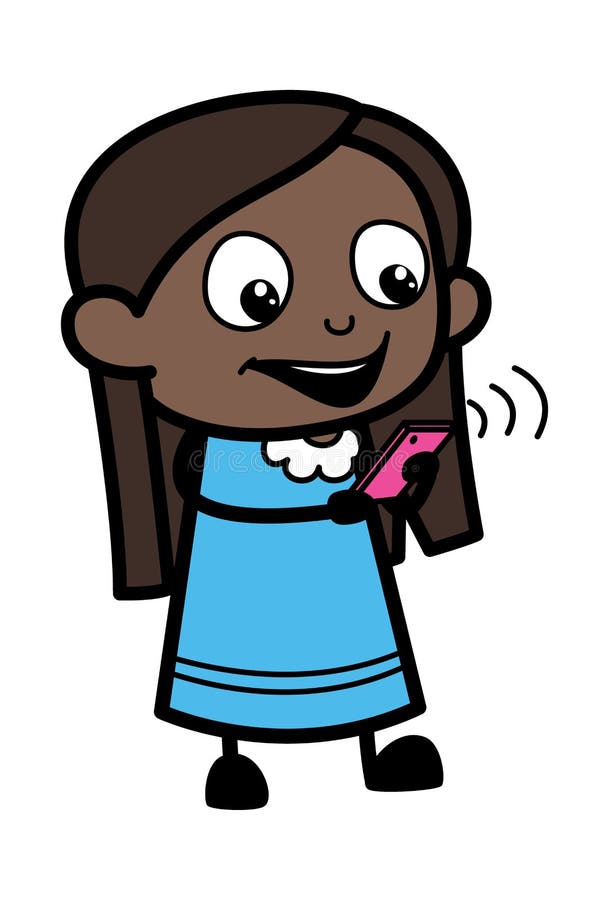 Cartoon Boy Watching Smartphone Stock Illustration - Illustration of ...