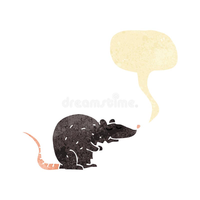 Cartoon Black Rat with Speech Bubble Stock Illustration - Illustration ...