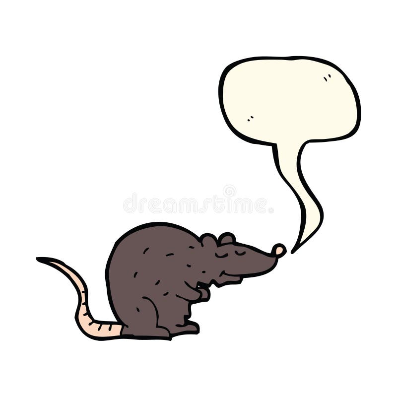 Cartoon Black Rat with Speech Bubble Stock Illustration - Illustration ...