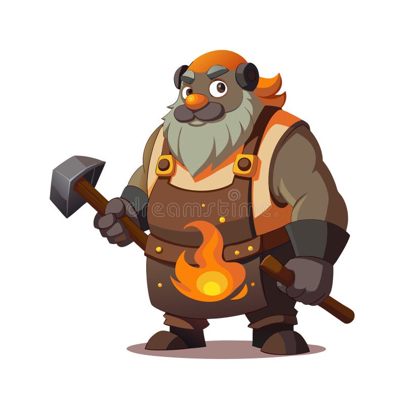 Cartoon Boy with Smithy Hammer Stock Illustration - Illustration of ...