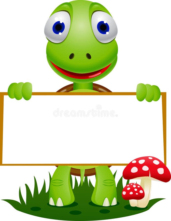 Cute Dinosaur Cartoon Holding Blank Sign Stock Vector - Illustration of ...