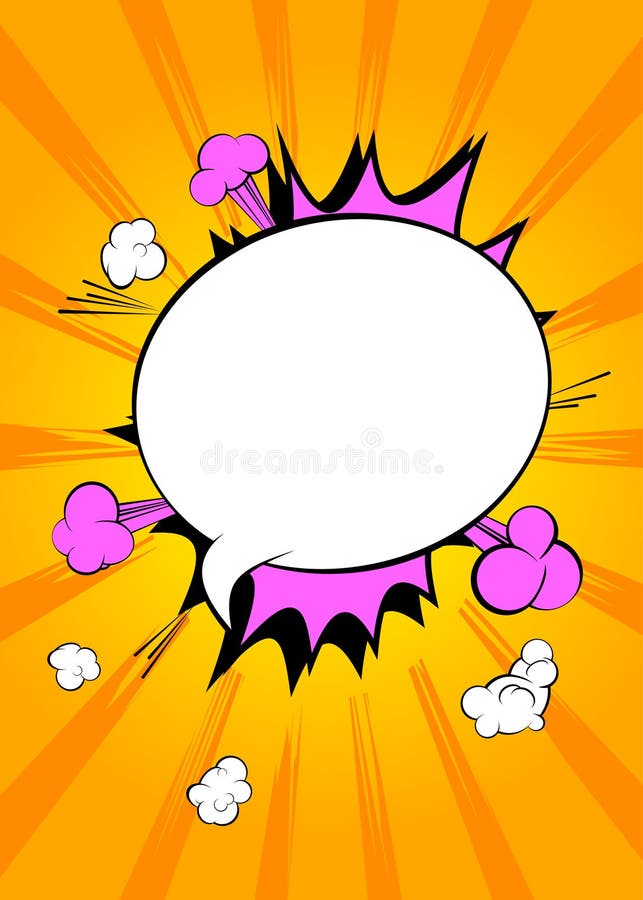 Cartoon Blank Speech Bubble, Comic Book Background. Retro Cool Vector ...